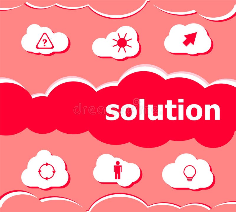 The Word Solution on Digital Screen, Business Concept Stock ...