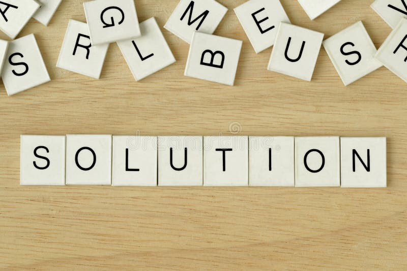 The Word Solution Written with Plastic Letters Stock Image - Image of ...
