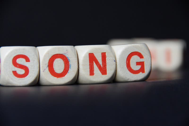 The Word Song Composed with Dice Stock Photo - Image of dark, letters ...