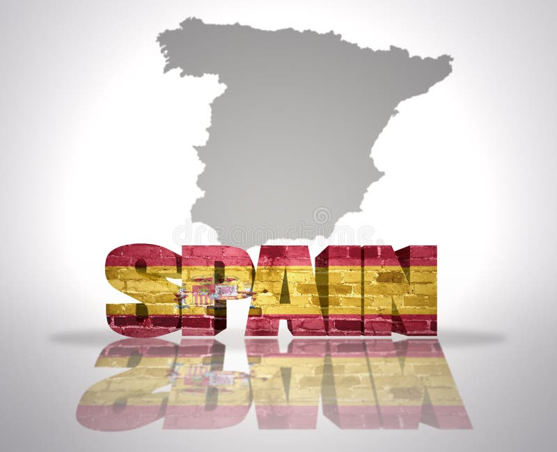 Word Spain on a Map Background Stock Illustration - Illustration of ...