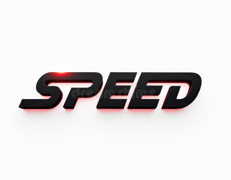 The Word SPEED Illuminated in Red on a White Background. Stock ...