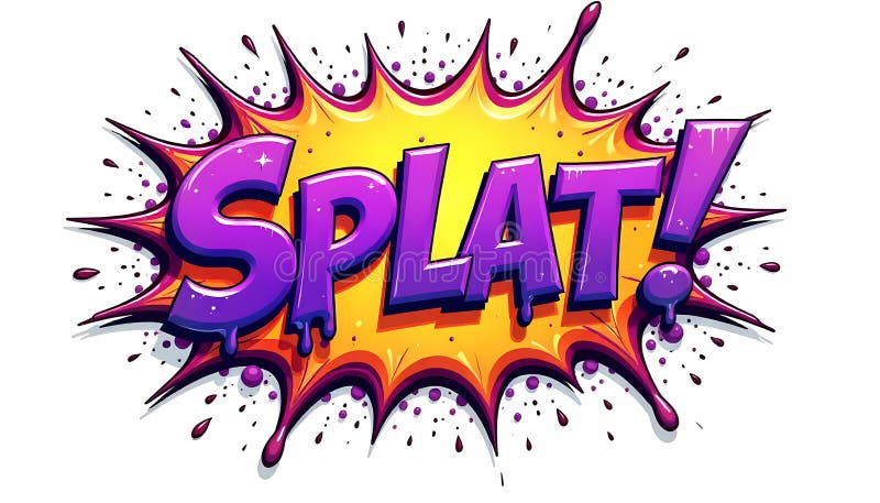 The Word "splat" in a Comic-inspired Design, Full of Bright Colors and ...