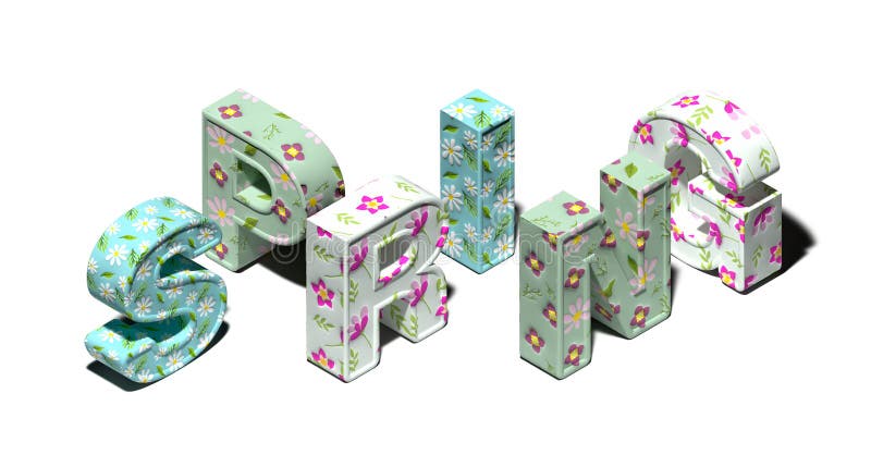 The Word SPRING Made of 3d Letters Stock Illustration - Illustration of ...