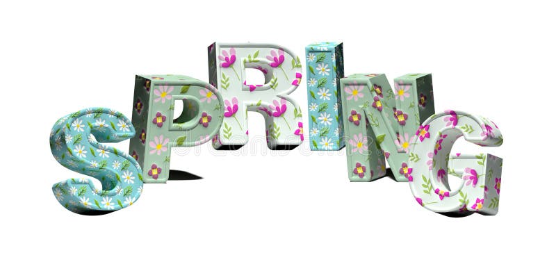 The Word SPRING Made of 3d Letters Stock Illustration - Illustration of ...