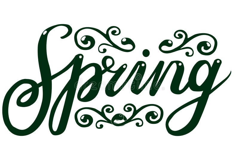 Word Spring. Simple Vector Hand Drawn Calligraphy Lettering Stock ...