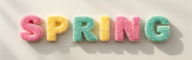 The Word Spring is Written in Colorful Letters Stock Photo - Image of ...