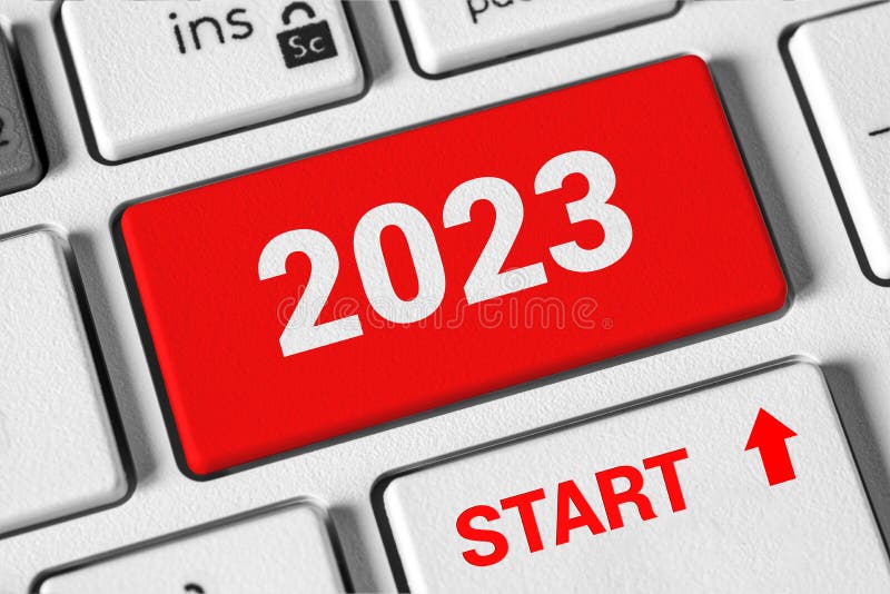 New Year 2023. Words START and 2023 Written on Run Track. the Beginning ...