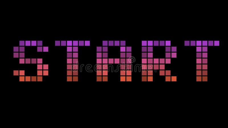 Word Start in Pixel Style, Game Start, Retro, Retro Game, Alpha Channel ...