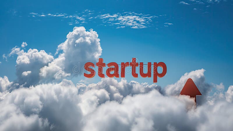 The Word Startup in the Clouds Stock Image - Image of design, target ...