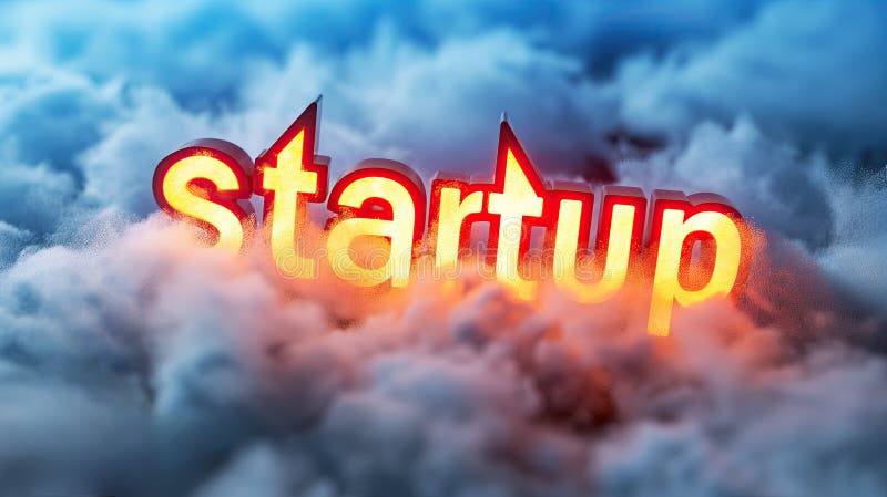 The Word Startup in the Clouds Stock Image - Image of line, analysis ...