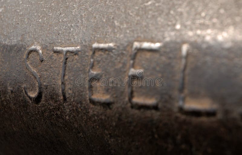 Word steel, embossed stock photo. Image of emboss, protection - 22123634