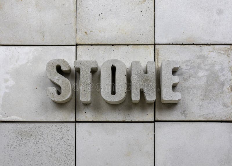 Word STONE in Concrete Letters on Concrete Tiled Background Nice Copy ...