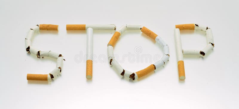 Stop made with cigarettes stock photo. Image of aislada - 213027332