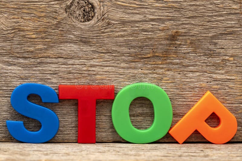Word STOP Made of Color Letters Stock Photo - Image of spells ...