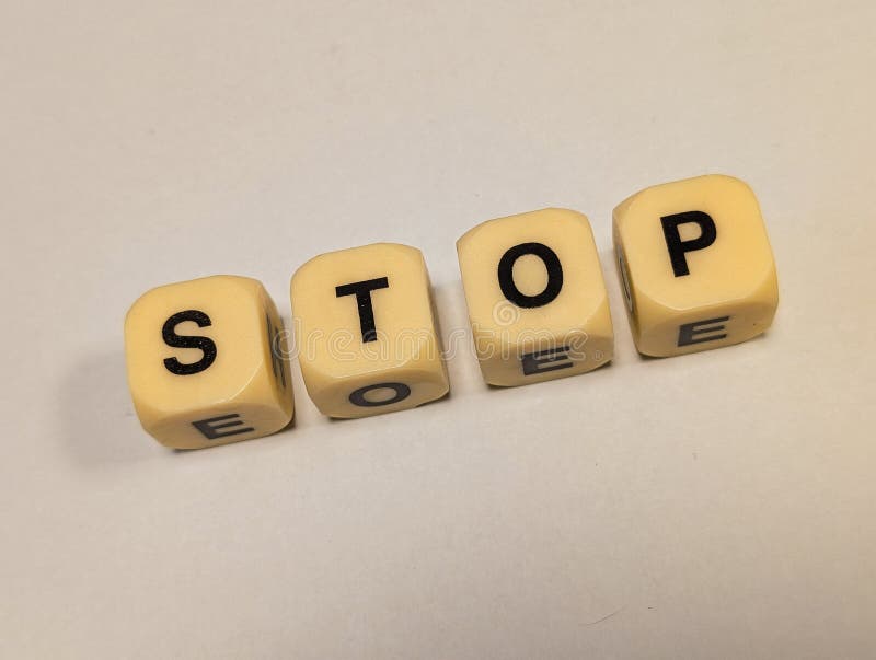Word Stop Made of Toy Letter Cubes Stock Image - Image of letters ...