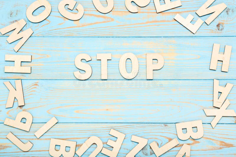 Word Stop by Wooden Letters Stock Image - Image of element, information ...