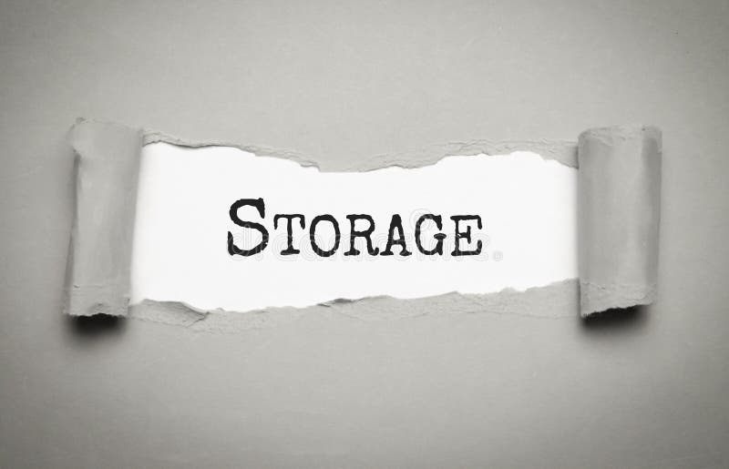 The Word Storage Appearing Behind Torn Brown Paper Stock Image - Image ...
