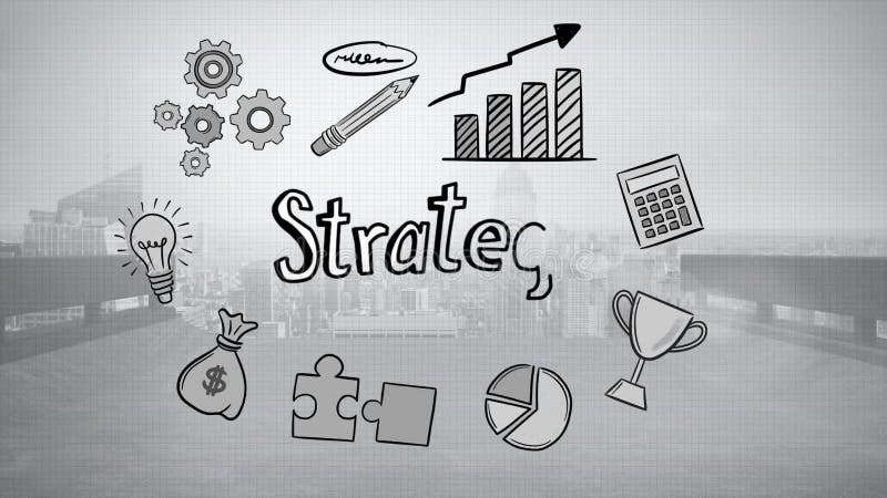 3D Word STRATEGY Comes Out of a Rotating Cube Stock Video - Video of ...