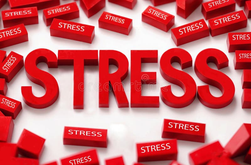The Word Stress is Surrounded by Many Red Blocks, All Facing the Same ...