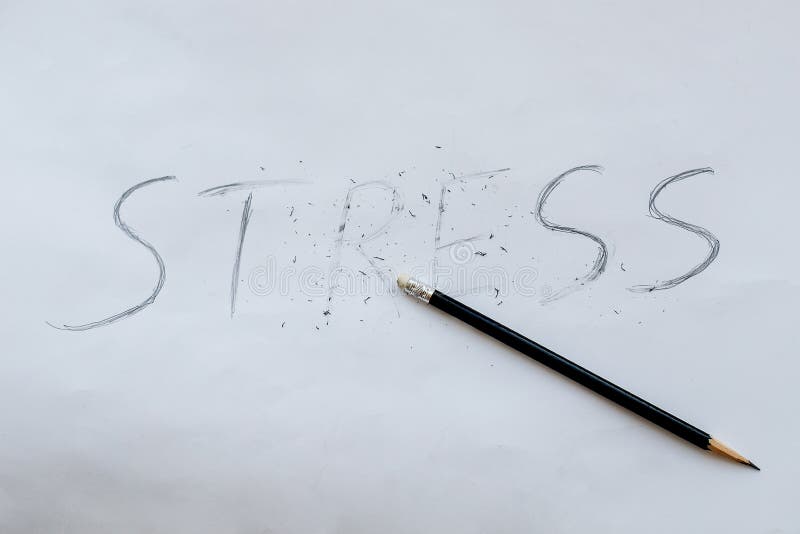 Word Stress Written on White Paper with Black Broken Pencil Stock Photo ...