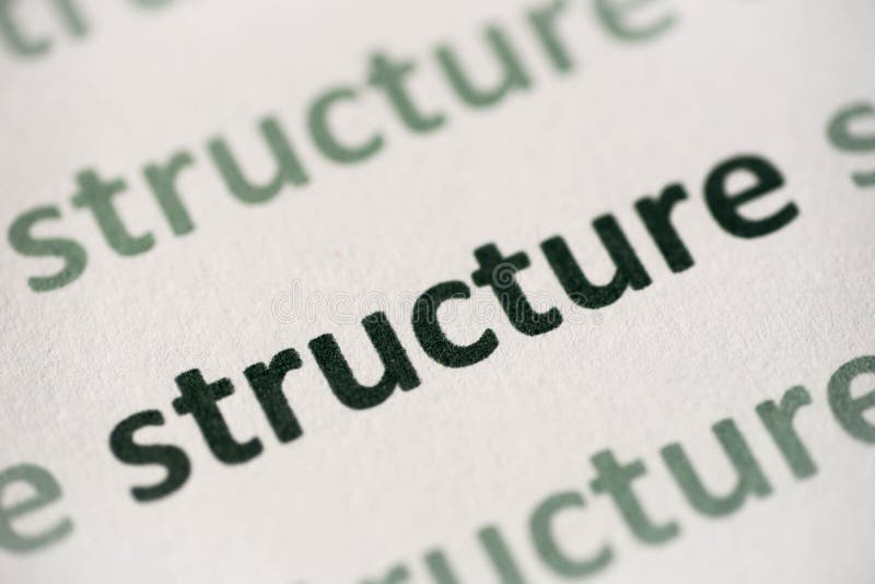 Word Structure Printed on Paper Macro Stock Image - Image of message ...