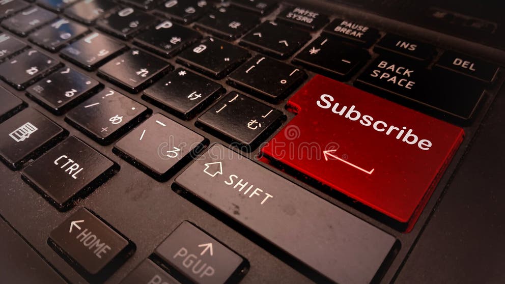 Word Subscribe on Keyboard Alphabet Text Enter Red Focus Stock Photo ...