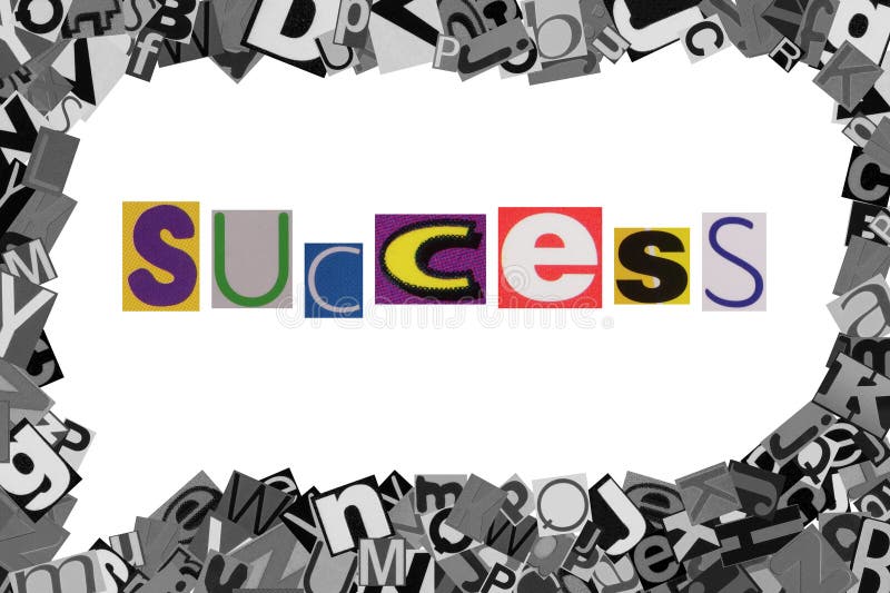 Word Success from Cut Newspaper Letters into a Speech Bubble from ...