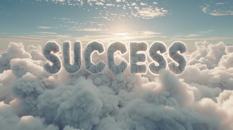 Success Surrounded by Clouds in the Sky Stock Photo - Image of success ...