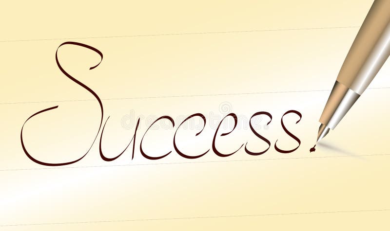 The Word Success Hand Lettered with Shadow. Stock Illustration ...