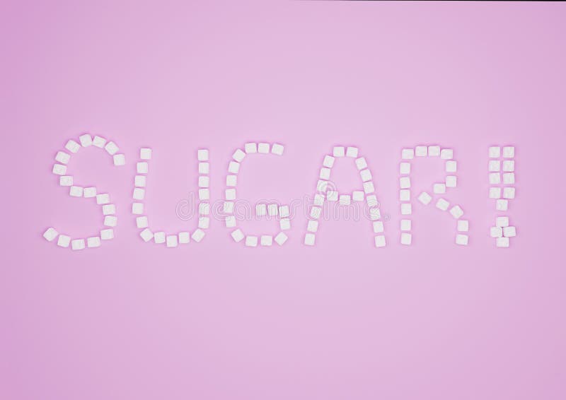 Word SUGAR of Sugar Cubes on Pink Background Stock Illustration ...