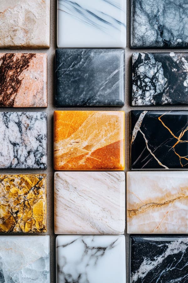 A 10-word Summary of the Image: Various Marble Tiles. Stock Photo ...