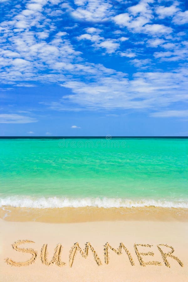 Word Summer on beach stock photo. Image of landscape, beach - 8402150