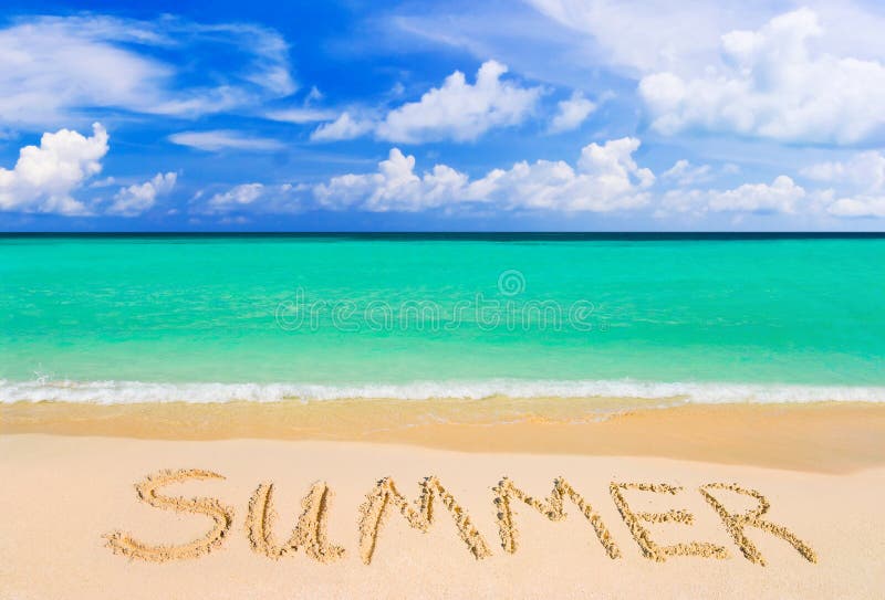Word Summer on beach stock photo. Image of landscape, beach - 8402150