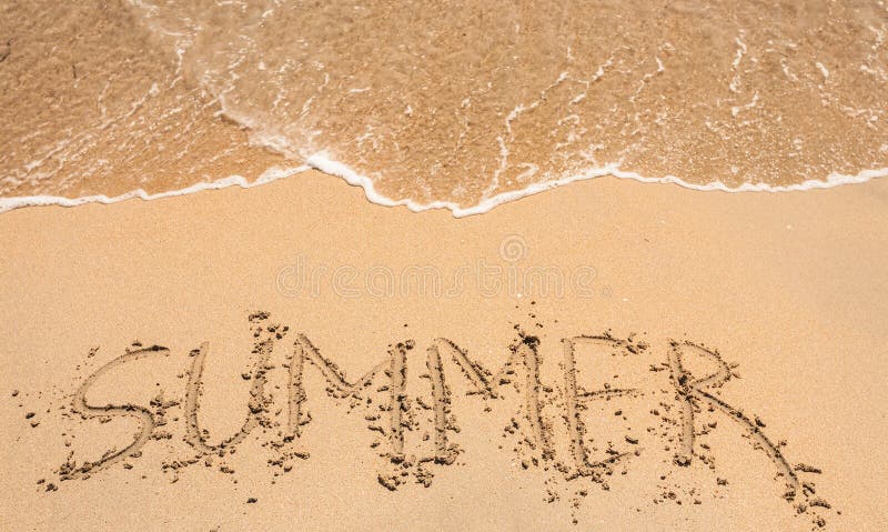 Word Summer on the Sandy Beach Stock Image - Image of island, holiday ...
