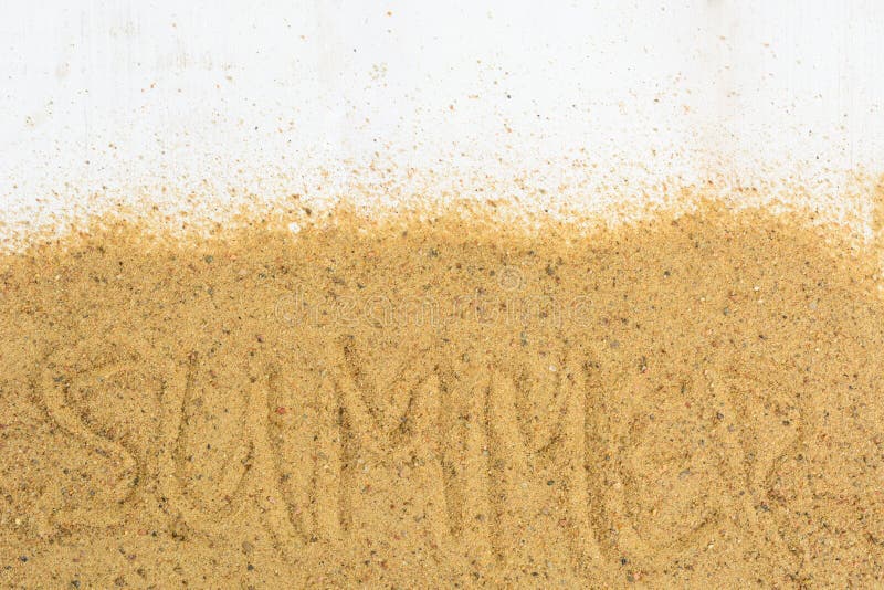 Word `summer` Writing on Sand Over White Wooden Background Stock Photo ...