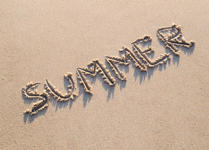 Word Summer Written In The Sand With A Question Mark Stock Image ...