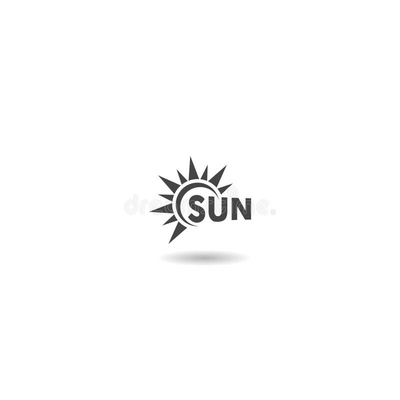 Word Sun logo with shadow stock vector. Illustration of orange - 368193128