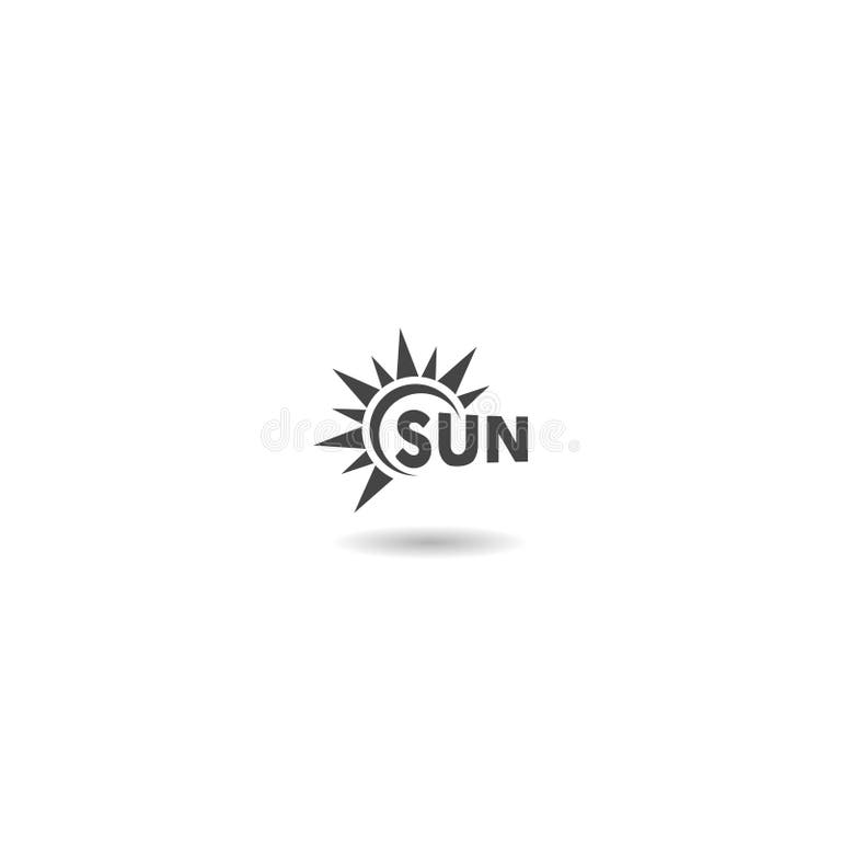 Word Sun logo with shadow stock vector. Illustration of orange - 368193128