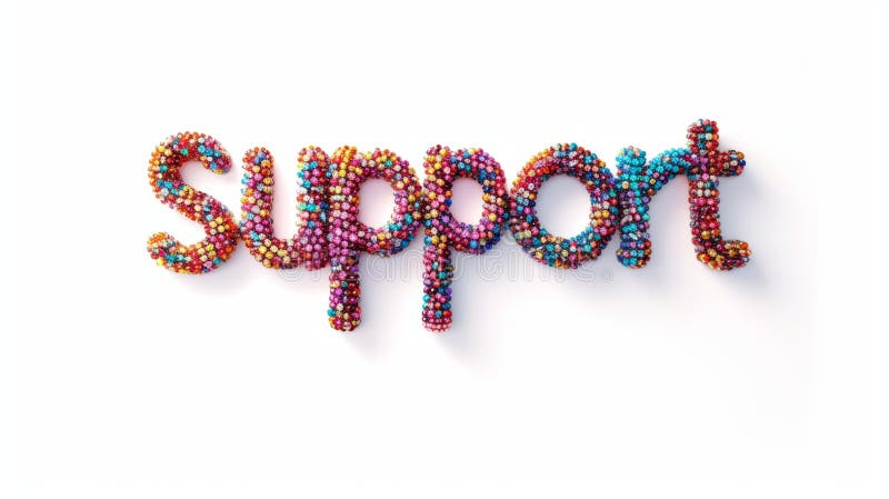 The Word Support Created in Beaded Lettering. Stock Illustration ...