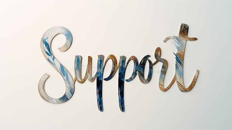 The Word Support Created in Copperplate Calligraphy. Stock Illustration ...