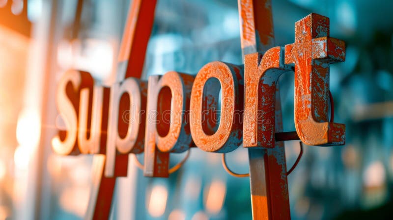 The Word Support Created in Display Typography. Stock Illustration ...
