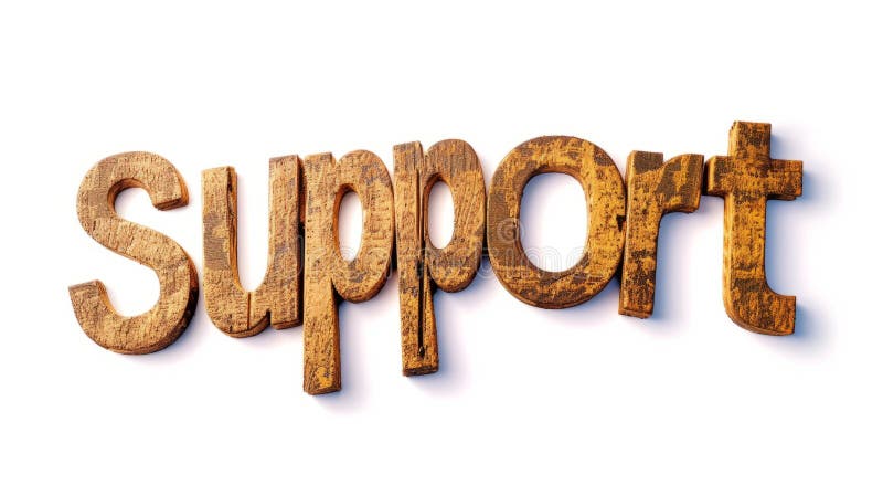 The Word Support Created in Display Typography. Stock Illustration ...