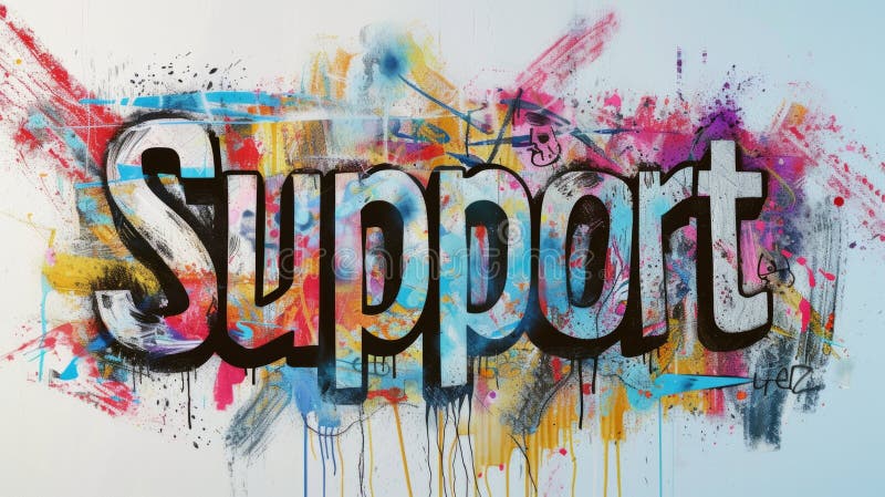 The Word Support Created in Graffiti Calligraphy. Stock Photo - Image ...