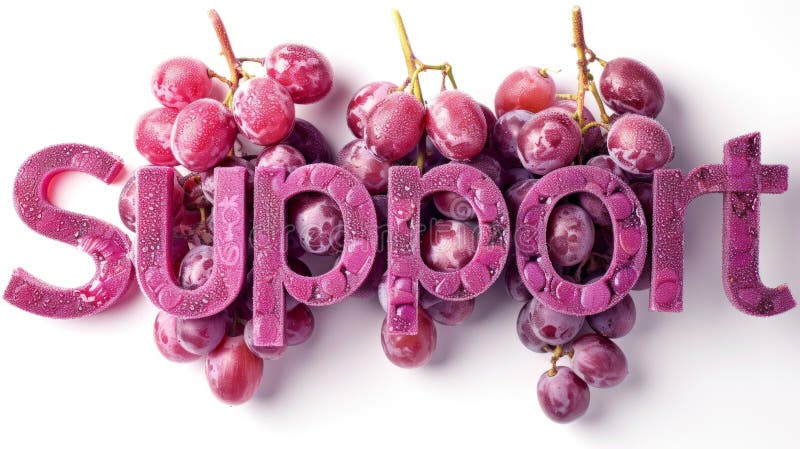 The Word Support Created in Grape Typography. Stock Photo - Image of ...
