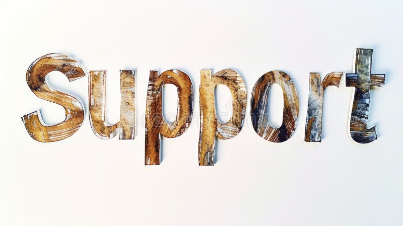 The Word Support Created in Hand-Lettering. Stock Illustration ...