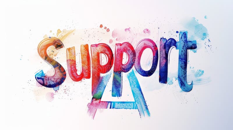 The Word Support Created in Hand-Lettering. Stock Photo - Image of ...