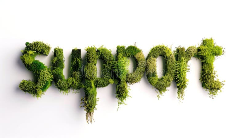 The Word Support Created in Moss-Covered Letters. Stock Illustration ...