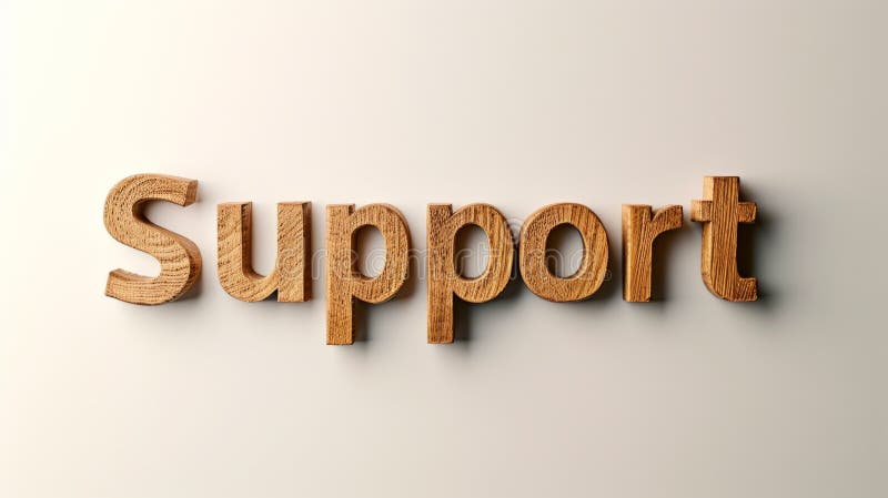 The Word Support Created in Sans Serif Typography. Stock Illustration ...
