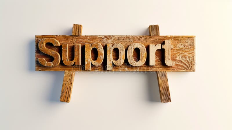The Word Support Created in Sans Serif Typography. Stock Illustration ...