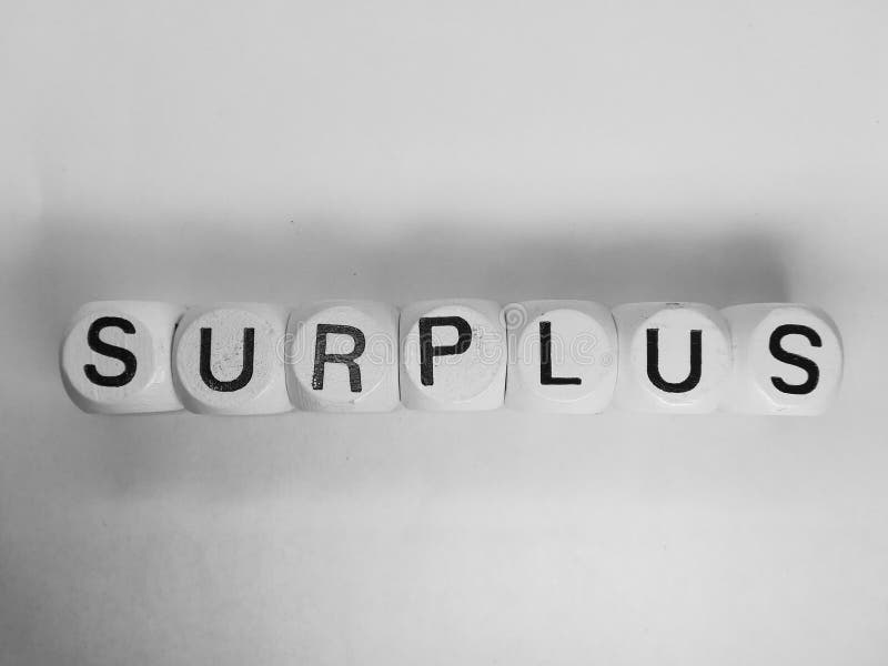 Word Surplus Spelled on Dice Stock Photo - Image of typography, graphic ...